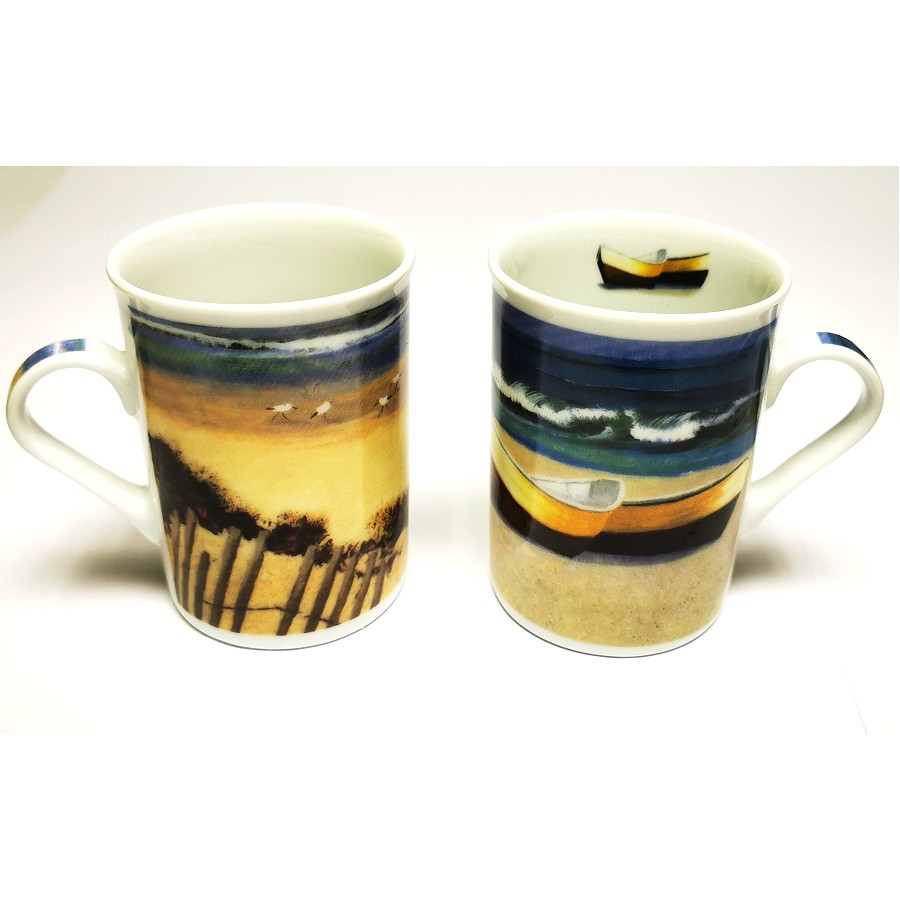 EUROVILAG TRENDSHOP - Kaffeetasse Tasse BOOT MEER SANDSTRAND Design Keramik